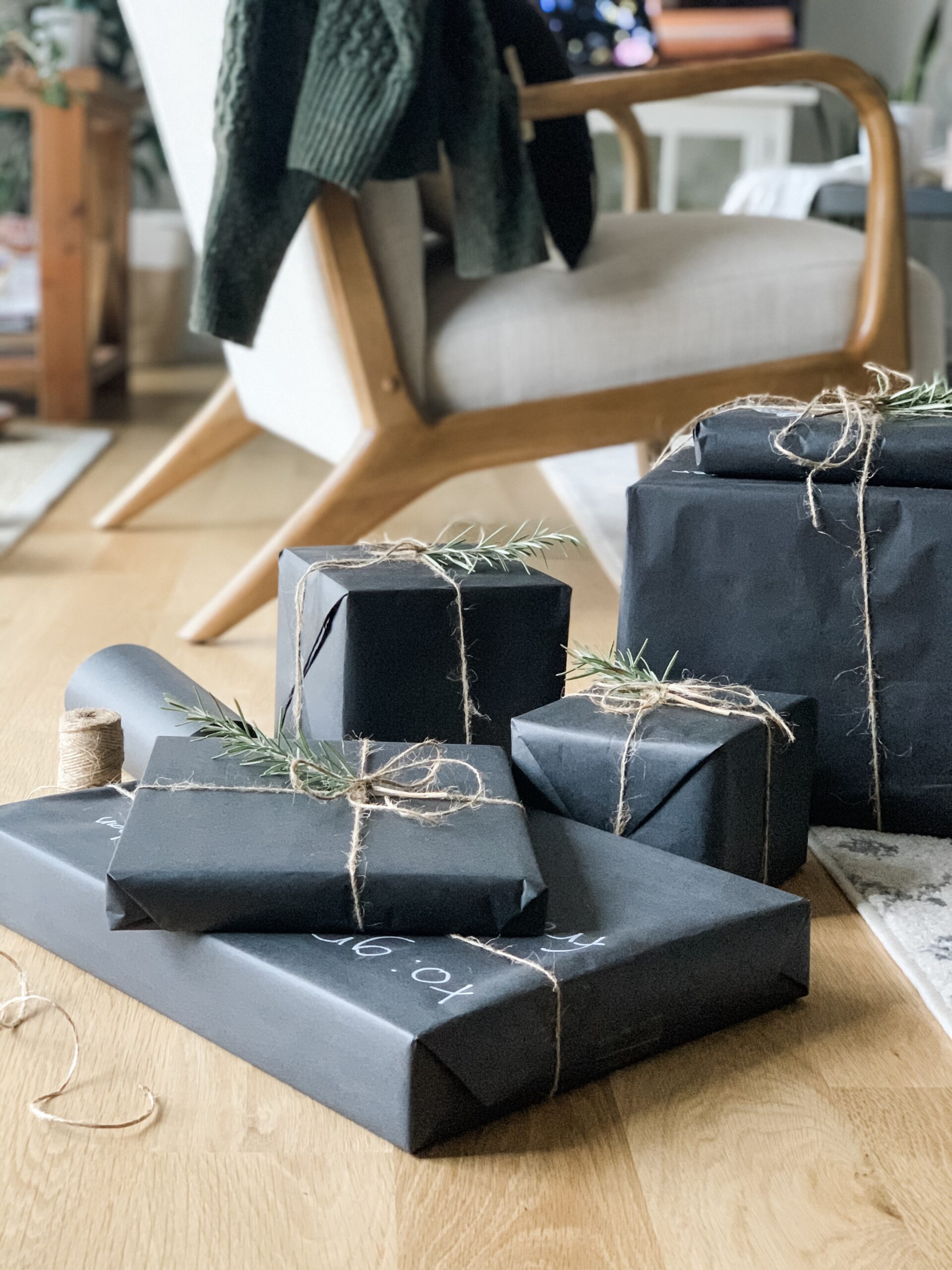 Black Wrapping Paper for Christmas Gifts - Allisa Jacobs Home & Design