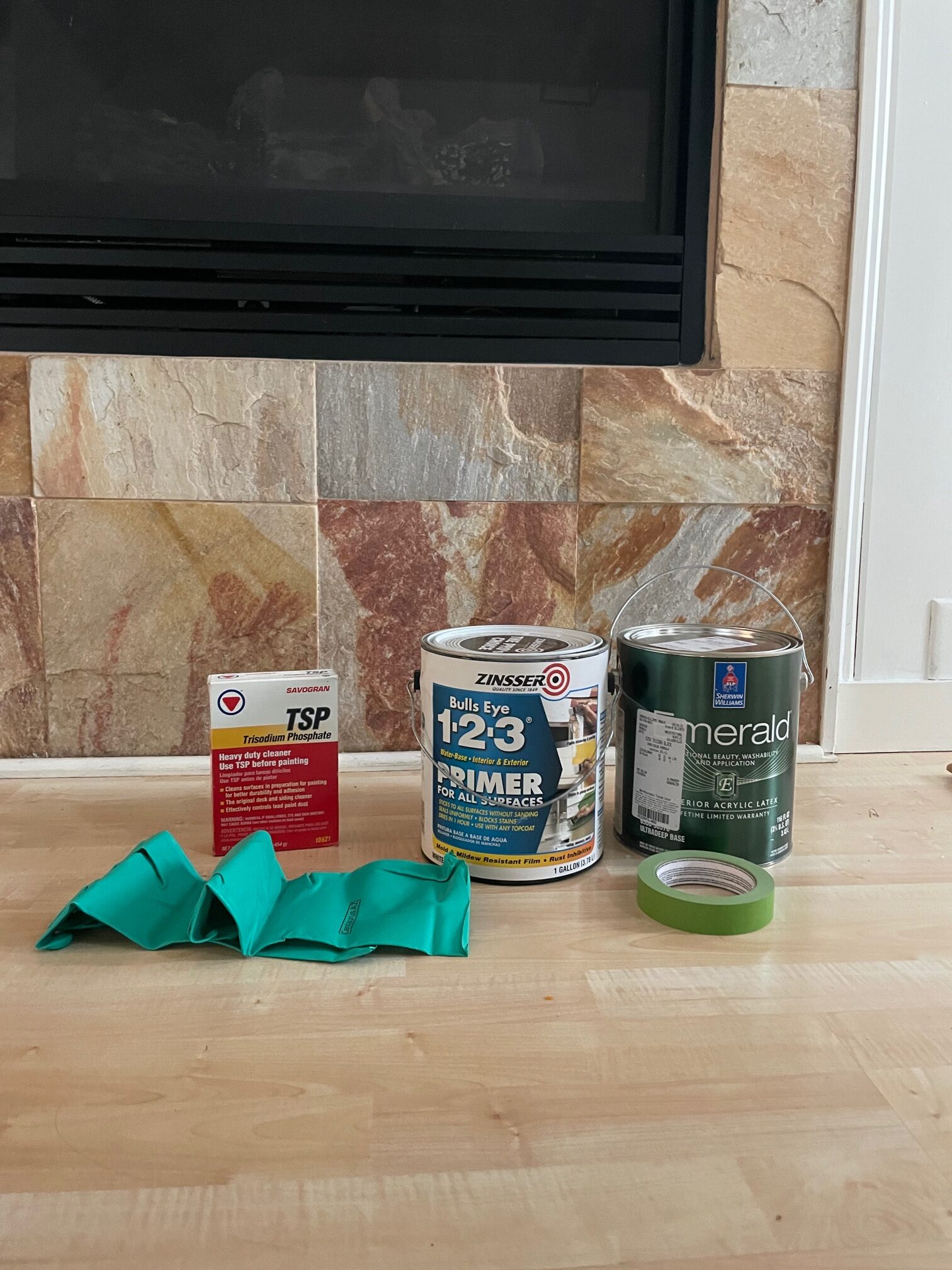 How to Paint a Stone Fireplace - An Easy DIY Project - Allisa Jacobs ...