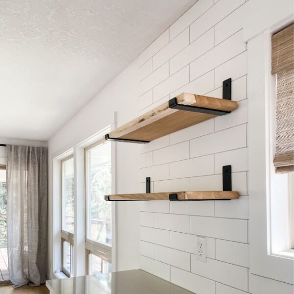 How to Make Open Shelving - A DIY Wood Shelf Tutorial - allisa jacobs