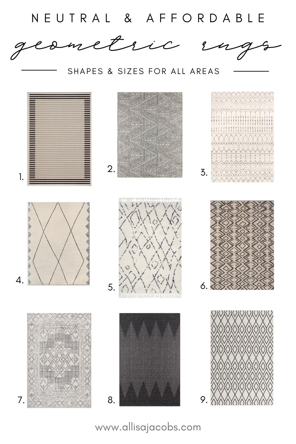 9 Affordable Geometric Area Rugs - Allisa Jacobs Home & Design