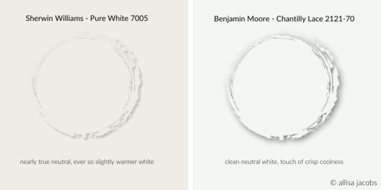 Chantilly Lace vs Pure White - Paint Comparison - Allisa Jacobs Home ...