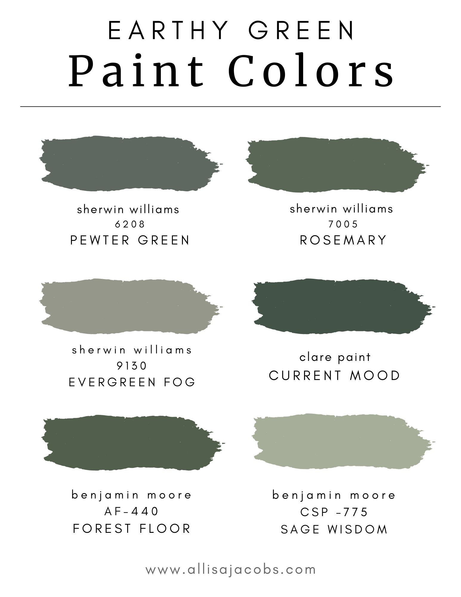 Muted Green Paint Colors